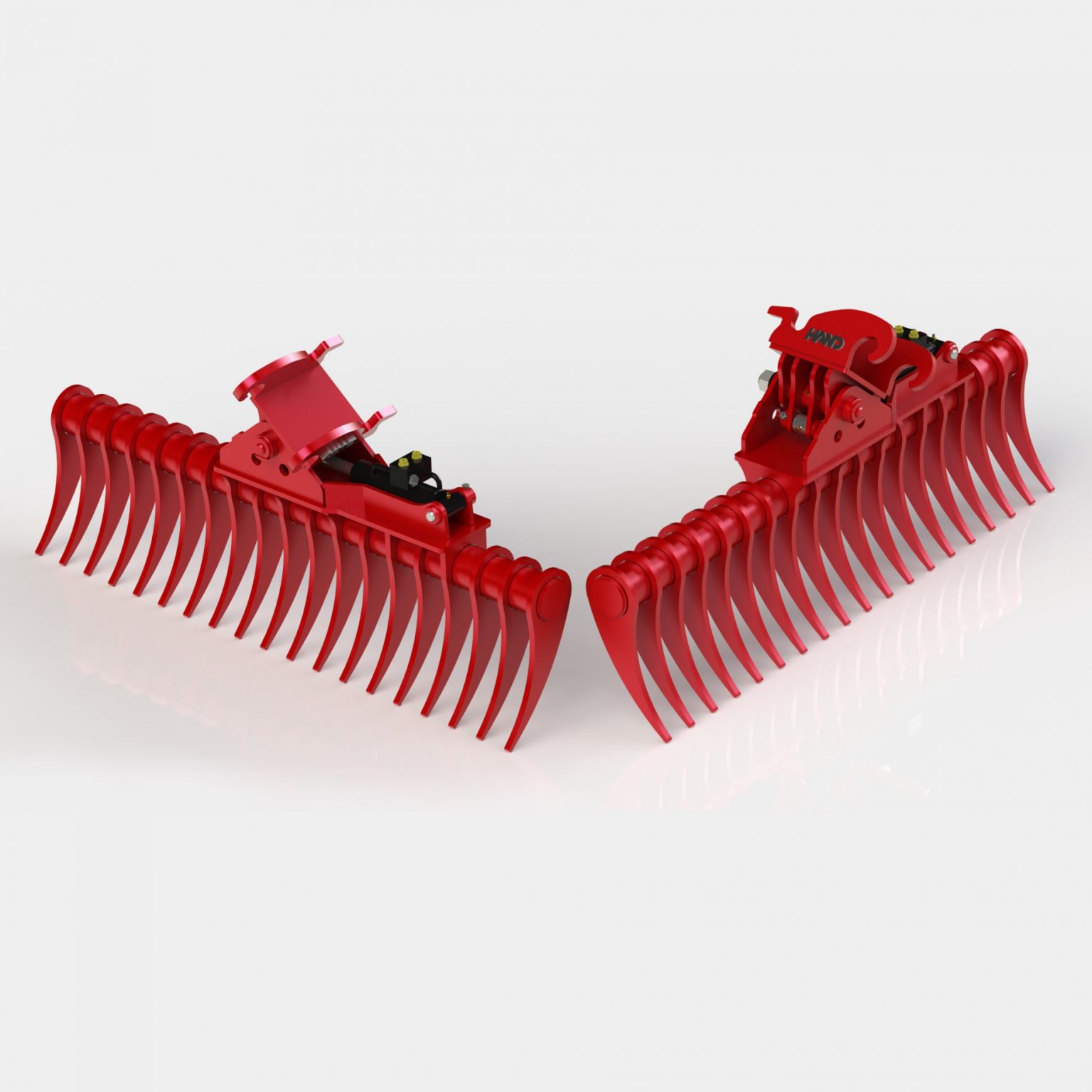 Excavator Tilting Rake - Tilting Lawn Rake - Hand Engineering